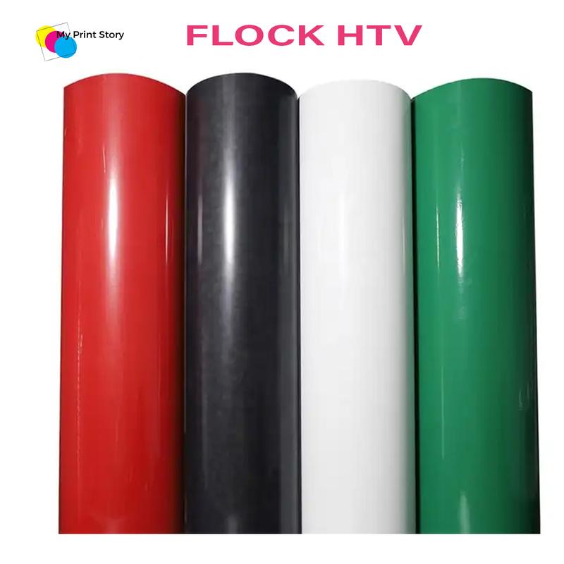 Flock Heat Transfer Vinyl PU HTV Heat Press Vinyl Iron on fo - TikTok ...