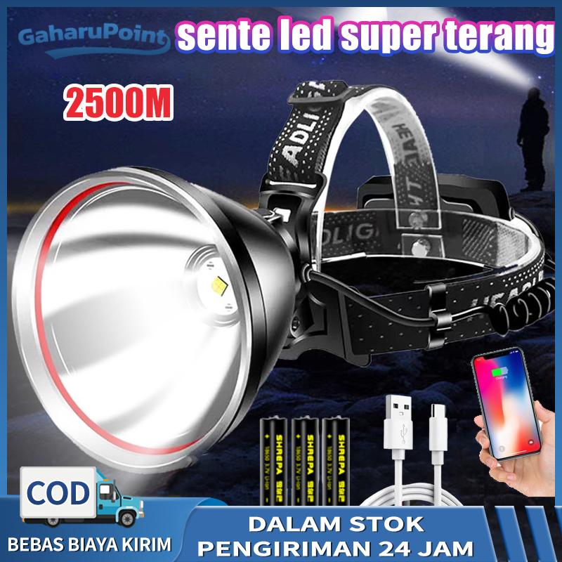 Senter cas kepala Senter led super terang jarak jauh Bisa Charge - Shop ...