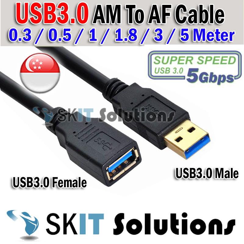 【SKIT SG】0.5m 1m 1.8m 3m 5m 5 Meter USB 3.0 Type A Male AM to USB3.0 ...