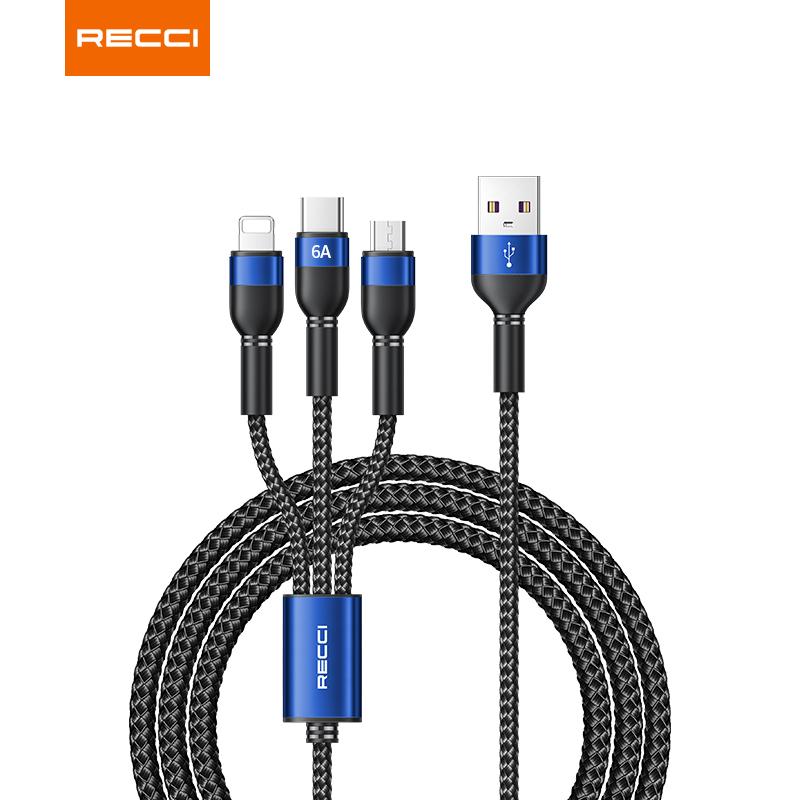 【1Yr Warranty】RECCI RTC_T12 3 IN 1 TYPE-C (6A) + LIGHTNING - TikTok ...