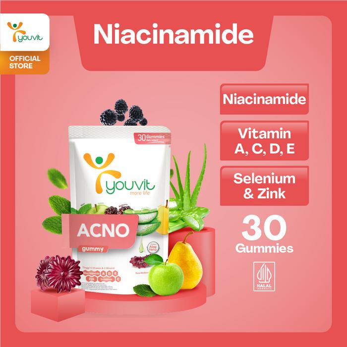 Promo Niacinamide Gummy | Youvit AcNO 30 Hari dengan Vitamin A ...