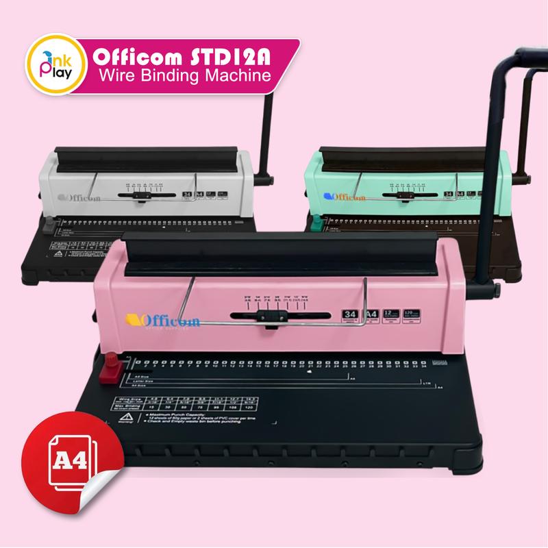 Officom Wire Binding Machine STD12A A4 Size 34 Holes for Double ...