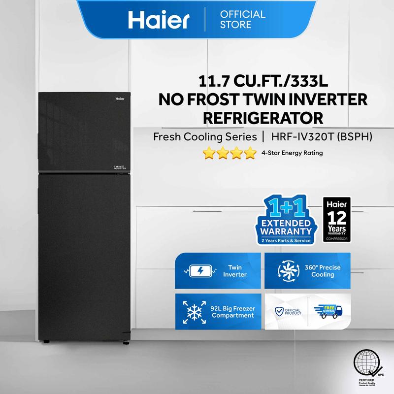 Haier HRF-IV320T (BSPH) 11.7 cu.ft./333L Fresh Cooling Twin Inverter ...
