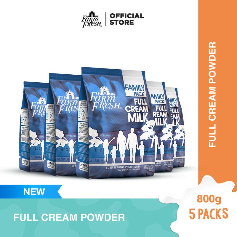 Farm Fresh Full Cream Milk Powder 800g x 5 Packs - TikTok Shop Malaysia