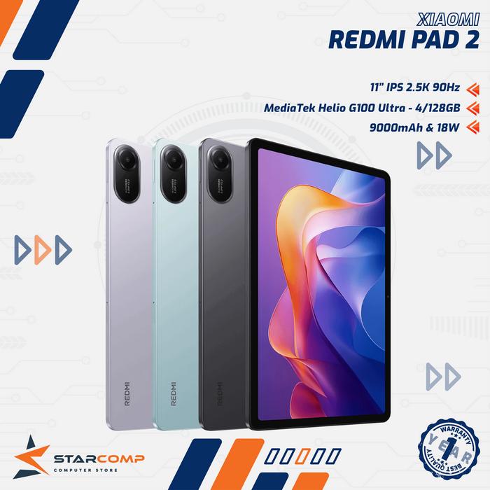 Promo Xiaomi Redmi Pad 2 4/128GB 11" IPS 2.5K 90Hz MediaTek Helio G100 ...