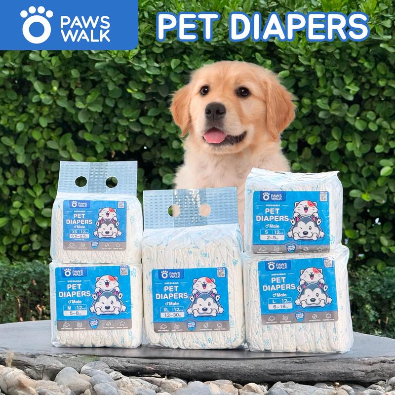 【PawsWalk】12Pcs Pet Dog Diaper Female Dog Diaper Disposable Diapers ...