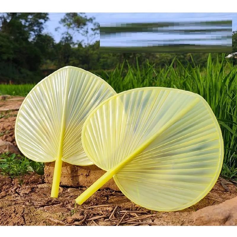 Thickened Plastic Handheld Fan, Palm Leaf Pattern Satay BBQ Hand ...