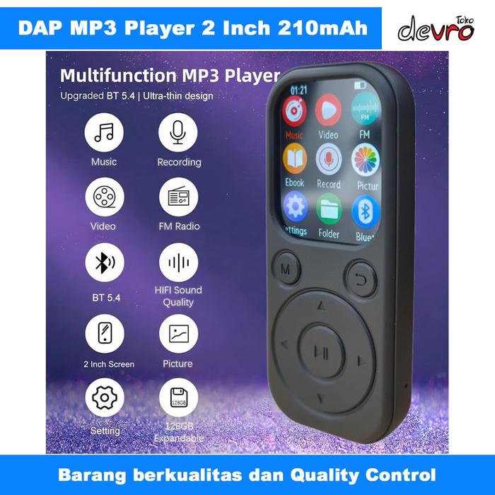 Jual MP3 Player DAP Digital Audio Player HiFi Bluetooth MP4 2 Inch ...