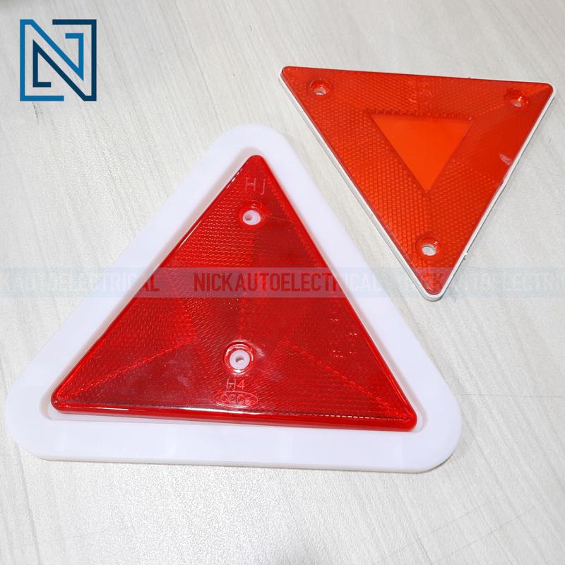 2 Pcs Reflektor Segi Tiga Merah Red Warning Reflector untuk Keselamatan ...