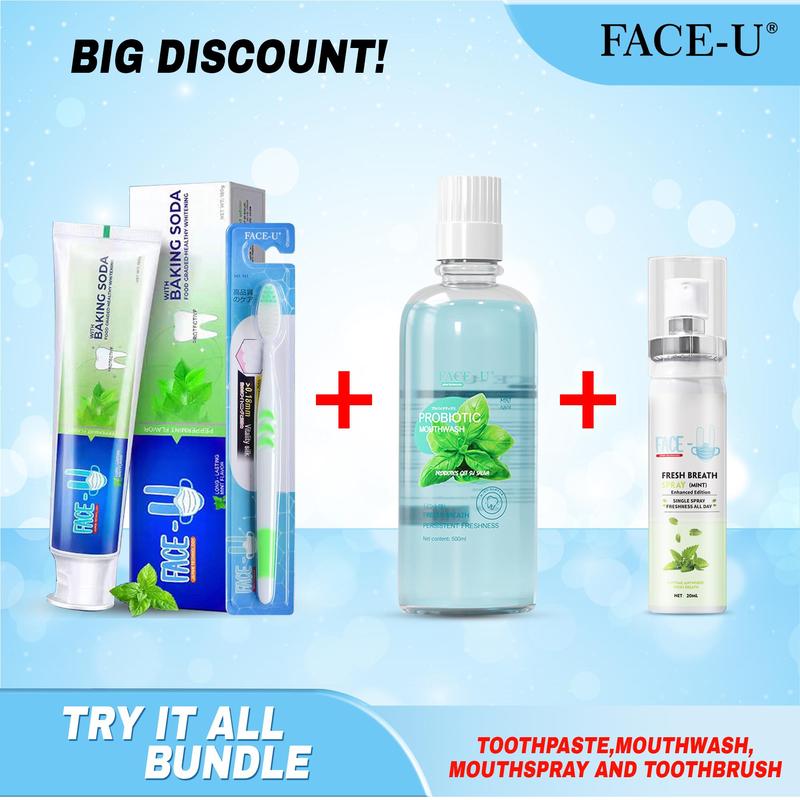 FACE-U [FDA] Oral Try it all Bundle - Mouth Spray, Mouthwash - TikTok ...