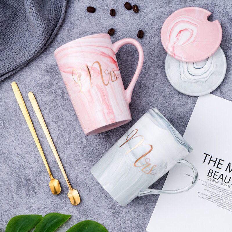 Art Couple Cup Set Luxury Exclusive Brand Marble Design Ceramic ...