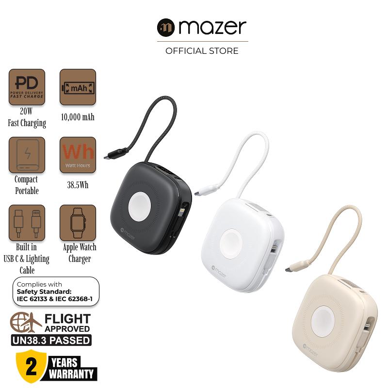 Mazer 10000mAh/38.5Wh Magnetic Wireless Power Bank, PD20W Cable ...