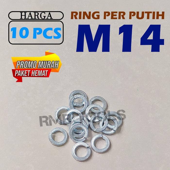 Jual M14 Ring Per Putih Besi / Ver Spring Washer Lock Galvanis M14 ...