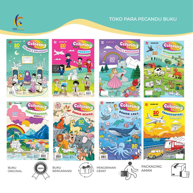 Buku Seri Coloring Sheet Dunia Hewan Bawah Laut Pemandangan - Shop | Tokopedia