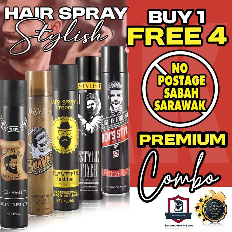 (Special Deal Combo of 5) Hair Spray Styling SPRAY RAMBUT LELAKI ...