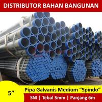 Jual Pipa Galvanis Medium Spindo SNI 5" Inch Panjang 6 Meter - Jakarta ...