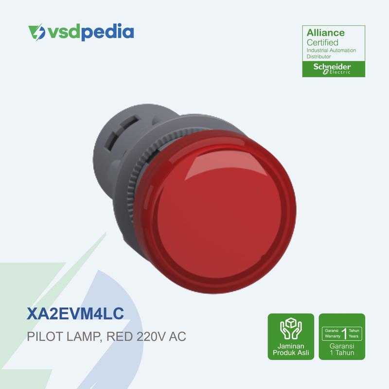 Schneider Electric Medium XA2 Pilot Light,220v AC,Red XA2EVM4LC - Shop ...