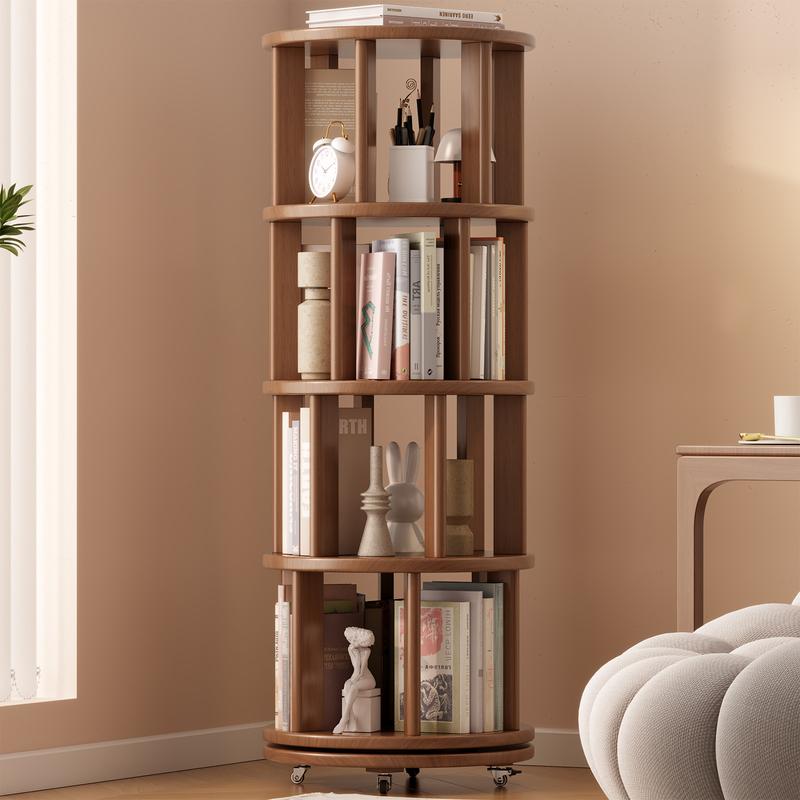 Wooden rotating bookshelf store