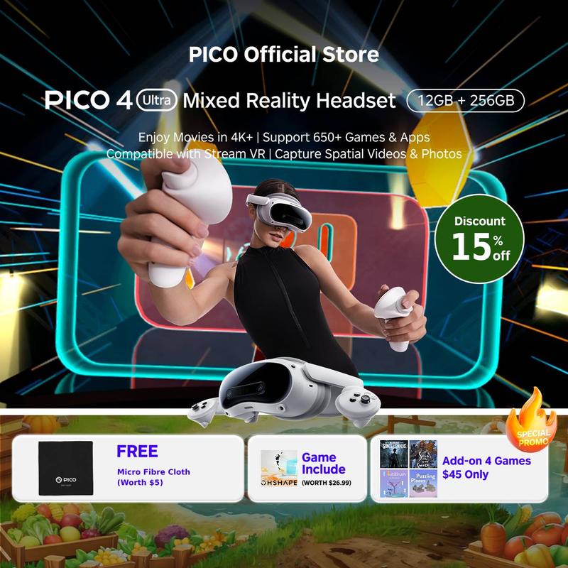 [Fitness Pack] PICO 4 Ultra VR Headset 12GB + 256GB + 1 Year - TikTok ...