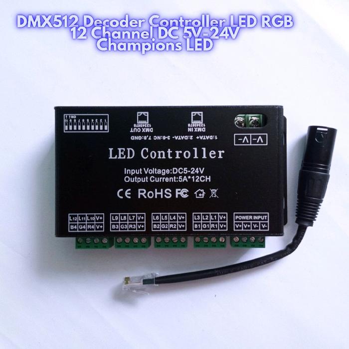 Jual DMX512 Decoder Controller LED RGB 12 Channel PWM DC 5V-24V - Kota ...