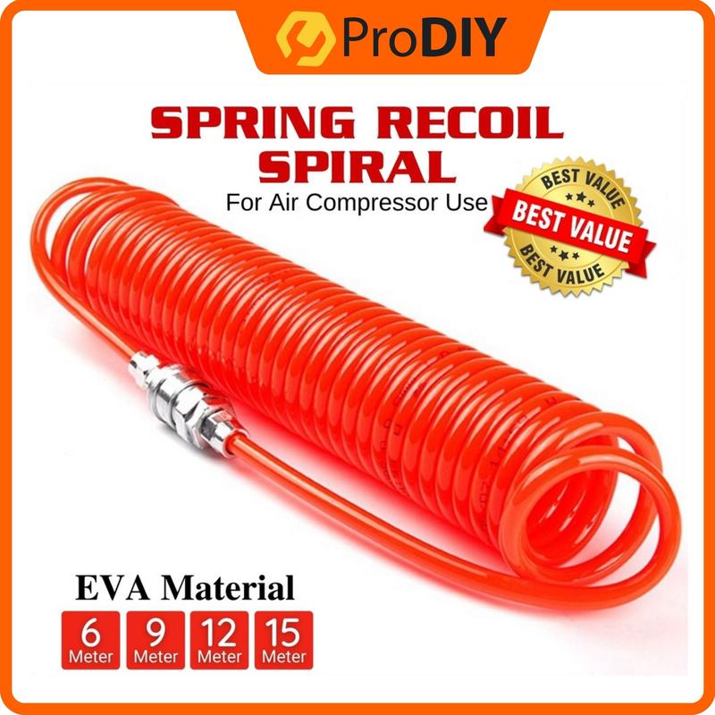 PU Spring Recoil Spiral Air Pressure Hose Tube Pipe For Air Compressor ...