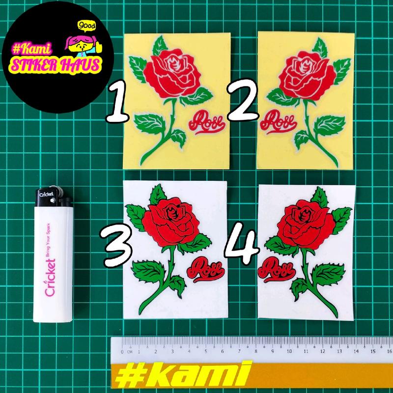 STIKER BUNGA MAWAR / STICKER ROSE / STICKERS CUTTING OVERLAPPING ...