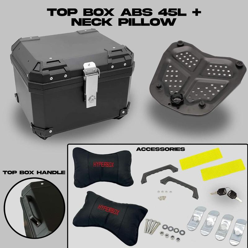 PVC Top Box 45L - ABS Plastic Material - With Backrest Pillow - With ...