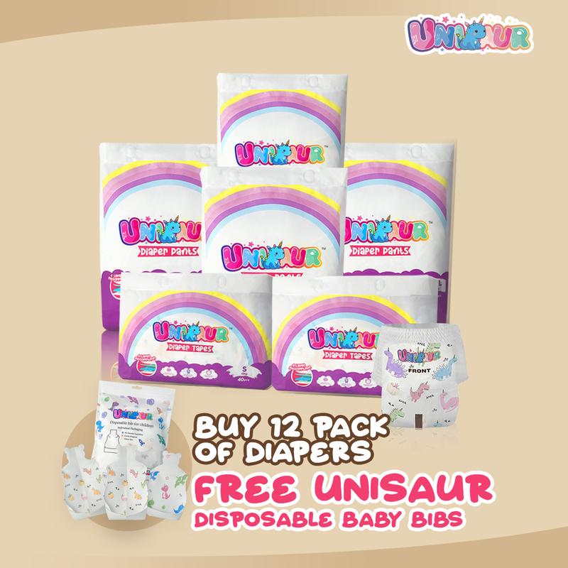 [Bundle of 6] UNISAUR Cute Ultra-Thin Airy Full SAP Pants Diapers ...
