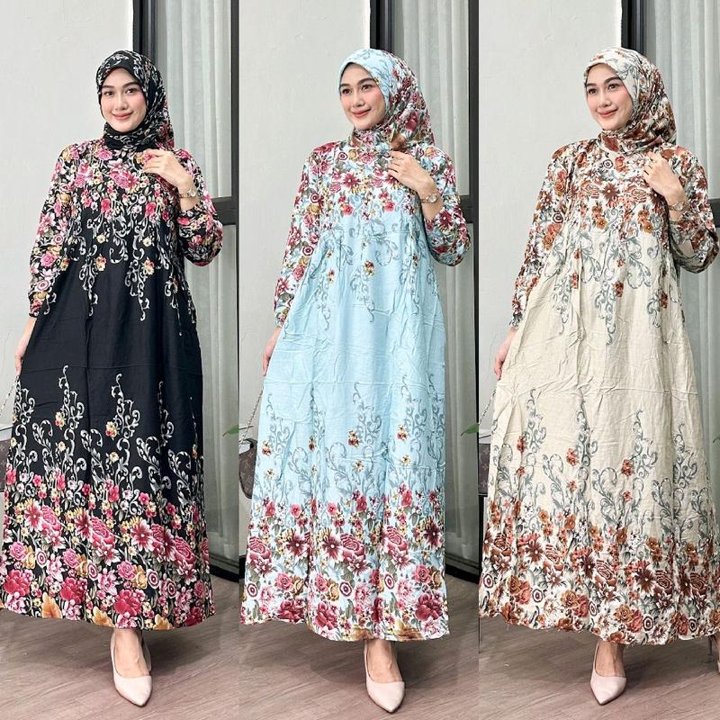 GAMIS SET HIJAB SAFRINA/GAMIS WANITA RAYON DIAMOND MOTIF KEKINIAN/GAMIS ...