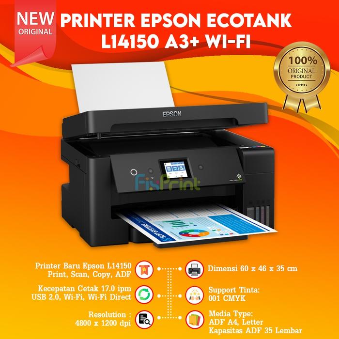 Jual Printer Epson Ink Tank EcoTank L14150 A3+ WiFi Print Scan Copy ...