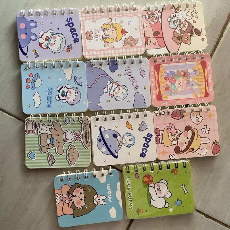 Mini notebook A7 Ring 50 lembar buku catatan Notes kecil / scrapbox ...