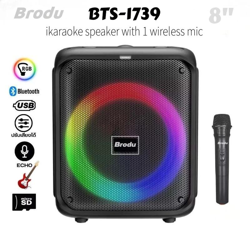 Brodu BTS-1739 Bluetooth 8 inches Subwoofer Portable IKaraok - TikTok ...