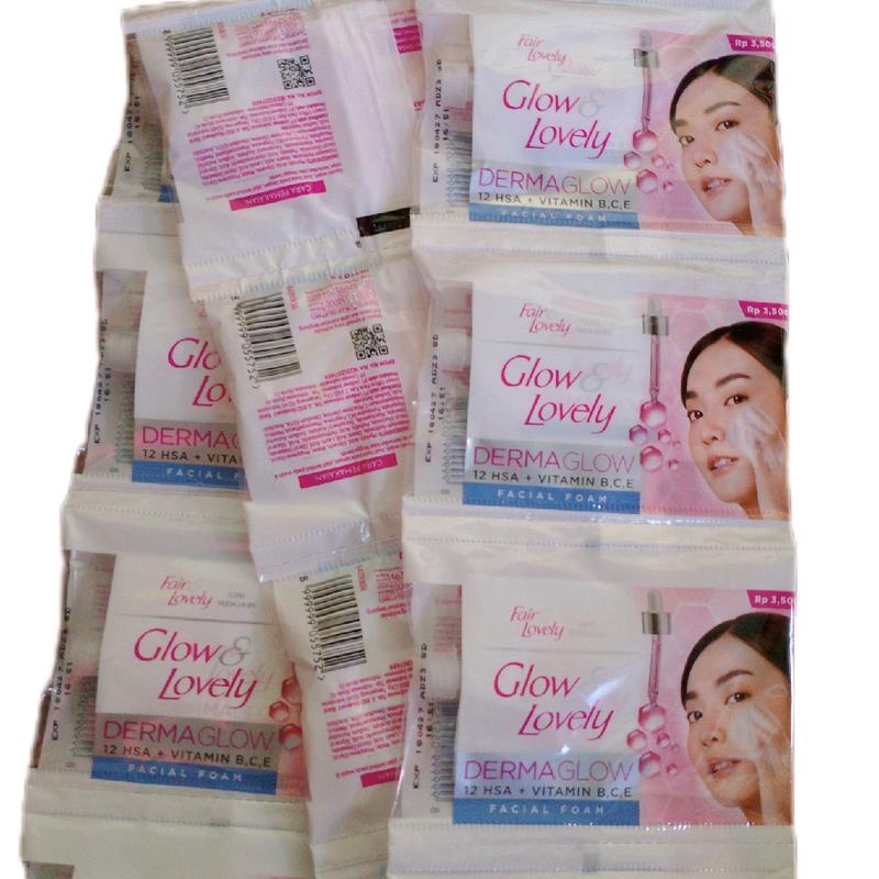 12 Pcs Glow & Lovely Facial Foam Sachet - Shop | Tokopedia