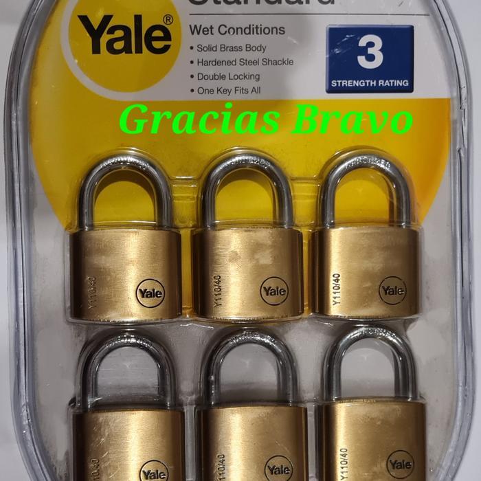 Jual YALE Gembok Kuningan Master Key System Y110 40mm 6 pcs - Solid ...