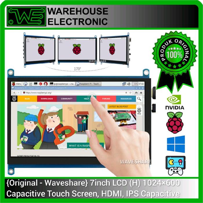 Jual 7inch Capacitive Touch Screen LCD (H) 1024×600 - ORIGINAL ...