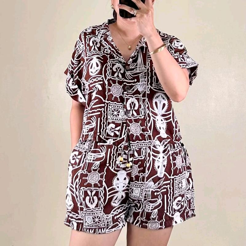 Gwen Printed Coords Womenswear Comfort Garterized Pockets Challis ...