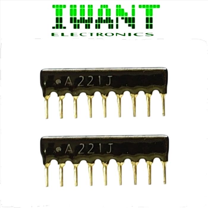Jual RESISTOR ARRAY 220 OHM 9P R.PACK A221J RESISTOR ARRAY 221 OHM 9 ...
