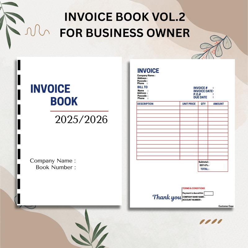Invoice Book Vol.2 For Business Owner | 40 Pages | A4 Paper Size ...