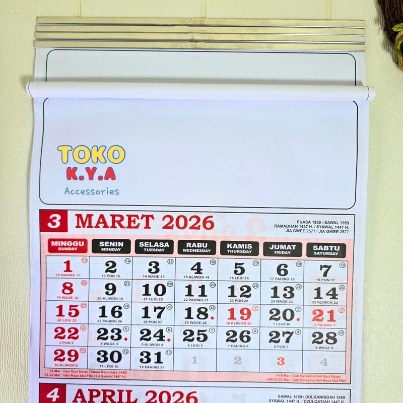 KALENDER DAUR ULANG DWI BULAN TAHUN 2026 UKUIRAN 44 X 31 CM TAHUN 2026 ...