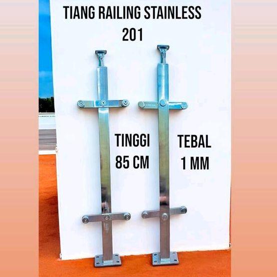 TIANG RAILING TANGGA KACA STAINLESS HOLLOW SUS 201 MIRROR / KILAP ...