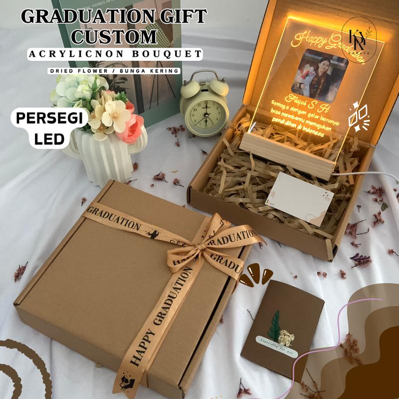 Gift Acrylic Bouquet Photo LED Kado Akrilik Buket Photo LED Kado Wisuda ...