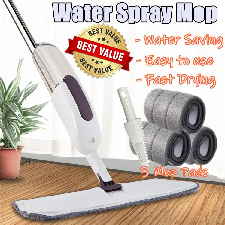 Clean in Easier Way Water Spray Mop with 3 Mop Pads / Flat Mop - TikTok ...