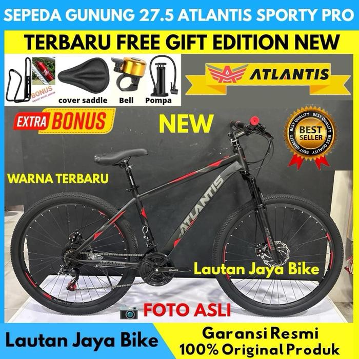 Jual Sepeda Gunung 27.5 MTB ATLANTIS REM CAKRAM NEW - HITAM MERAH - Kab ...