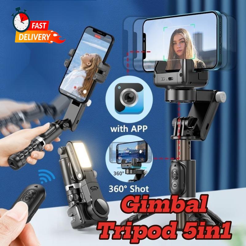 360° Gimbal Penstabil Telefon 5 in1 Phone Stabilizer Gimbal with ...