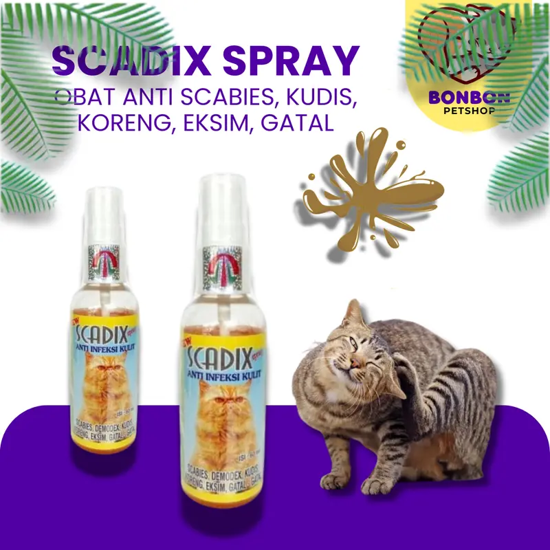 Semprotan Anti Scabies Anti Gatal Scadix Spray 60mo Obat Kucing - Shop ...