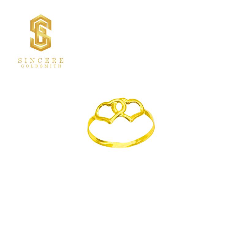 Sincere Store Cincin Double Love Stamping Licin | Emas 916 - TikTok ...