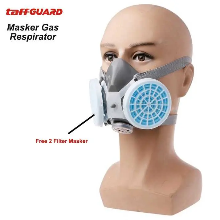 Masker Gas Respirator Half Face with Activated Carbon Filter - 8006 ...