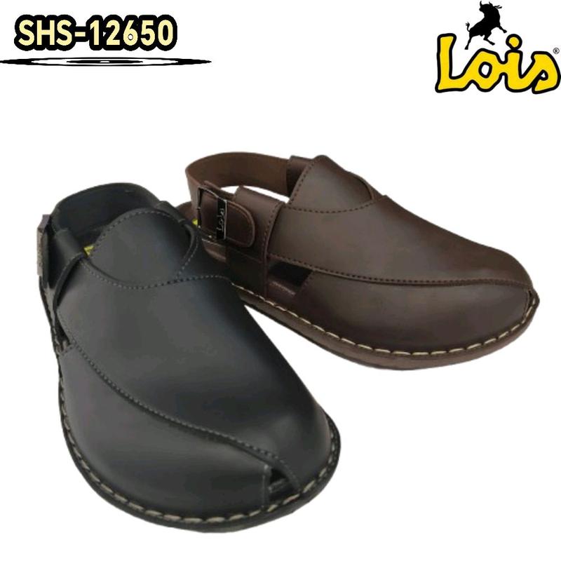 LOIS Authentic Slip-On Sandals Selipar Sarung PU Leather SHS-12650 ...