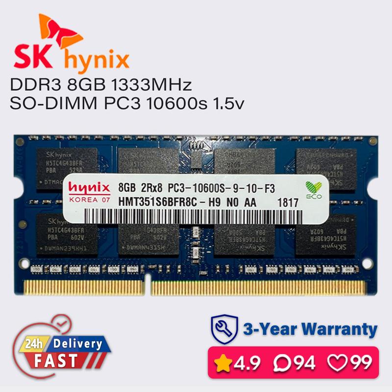 SK Hynix 8gb 4gb 1333mhz ddr3 memory laptop ram sodimm pc3 10600s ...