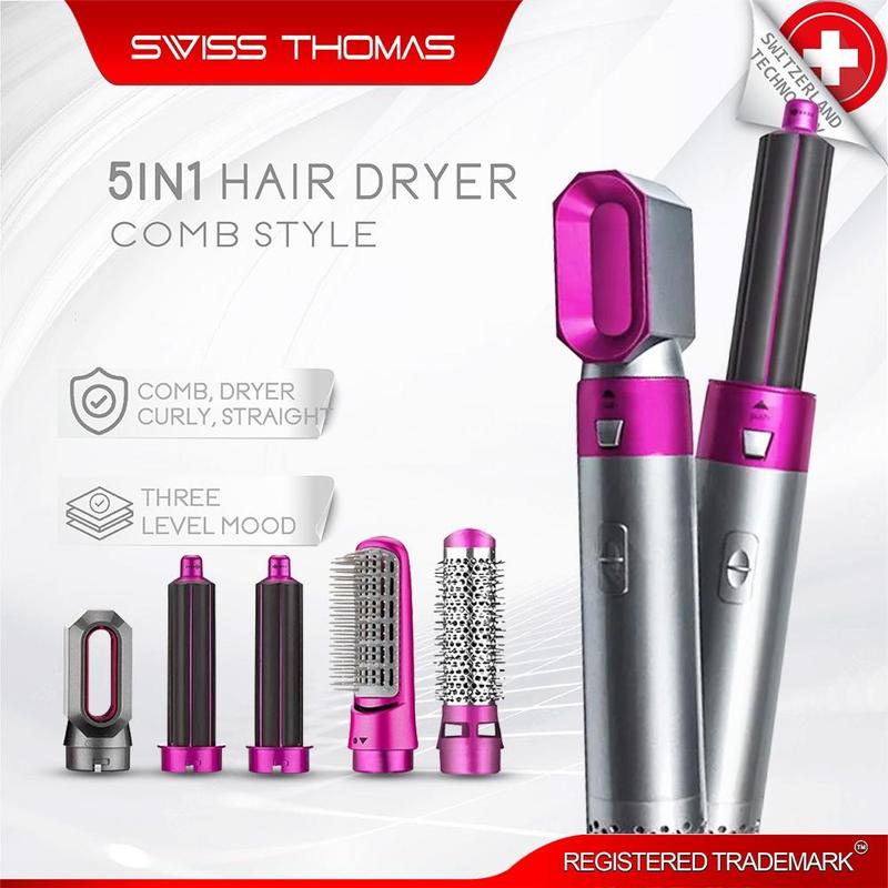 Swiss Thomas 5IN1 Hair Styling Comb Airwrap Hair Curler Hair - TikTok ...